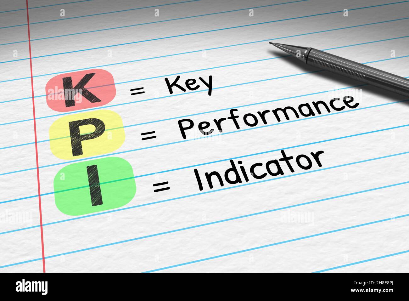KPI - Key Performance Indicator. Business acronym on note pad Stock ...