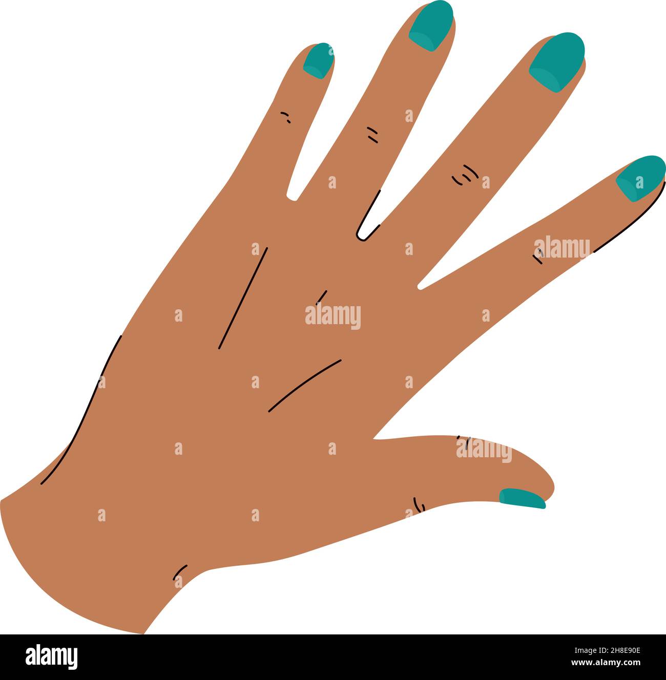 open hand with blue nails Stock Vector Image & Art - Alamy