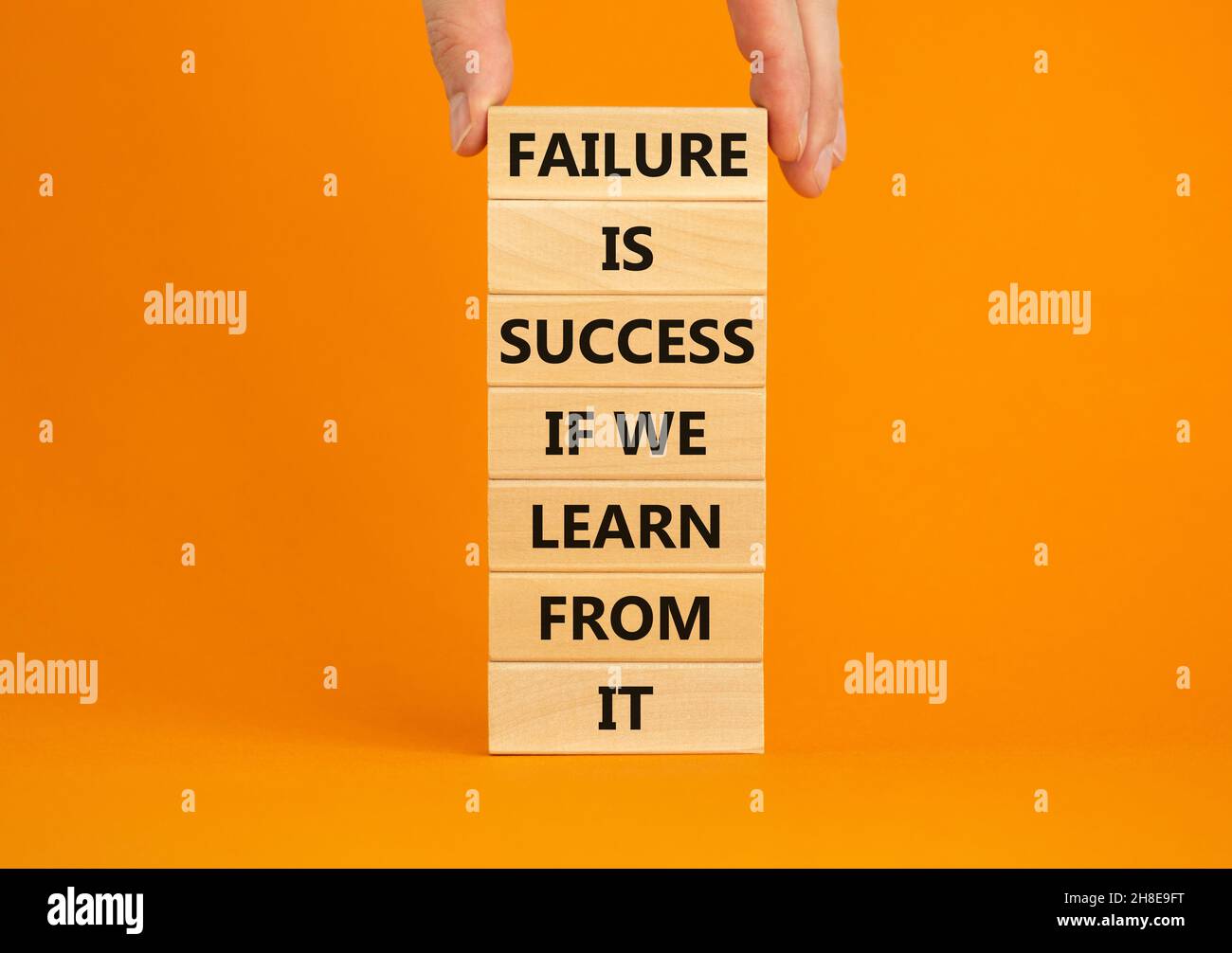Failure or success symbol. Wooden blocks with words Failure is success ...