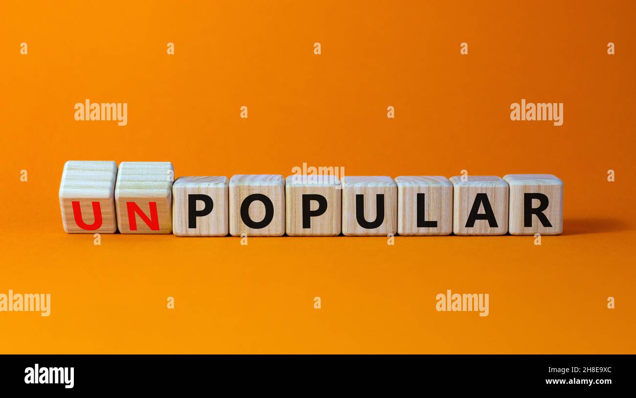 Popular or unpopular symbol. Turned wooden cubes and changed the word ...