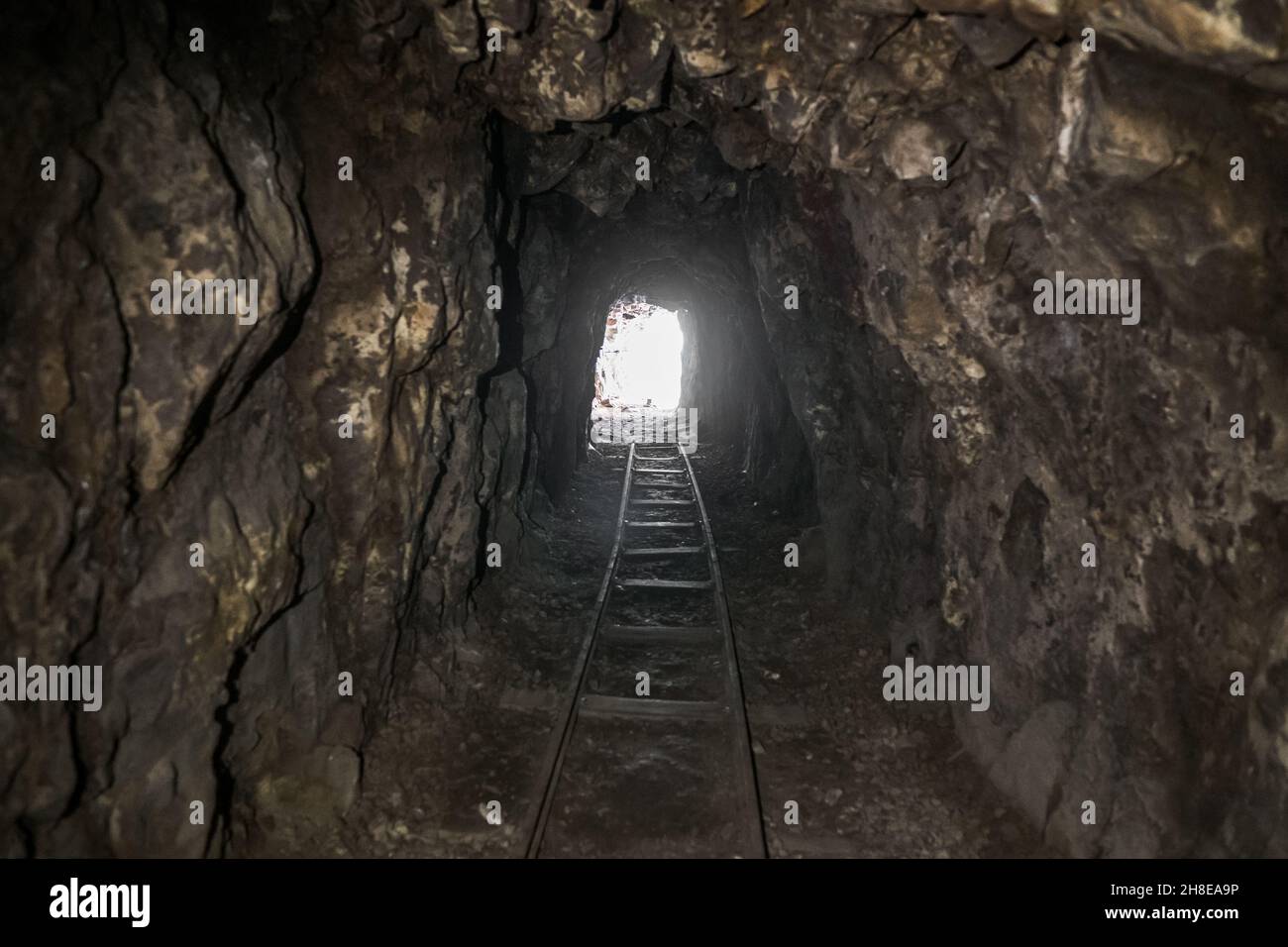 old mining tunnel, part of the Karangahake gorge walkways Stock Photo ...