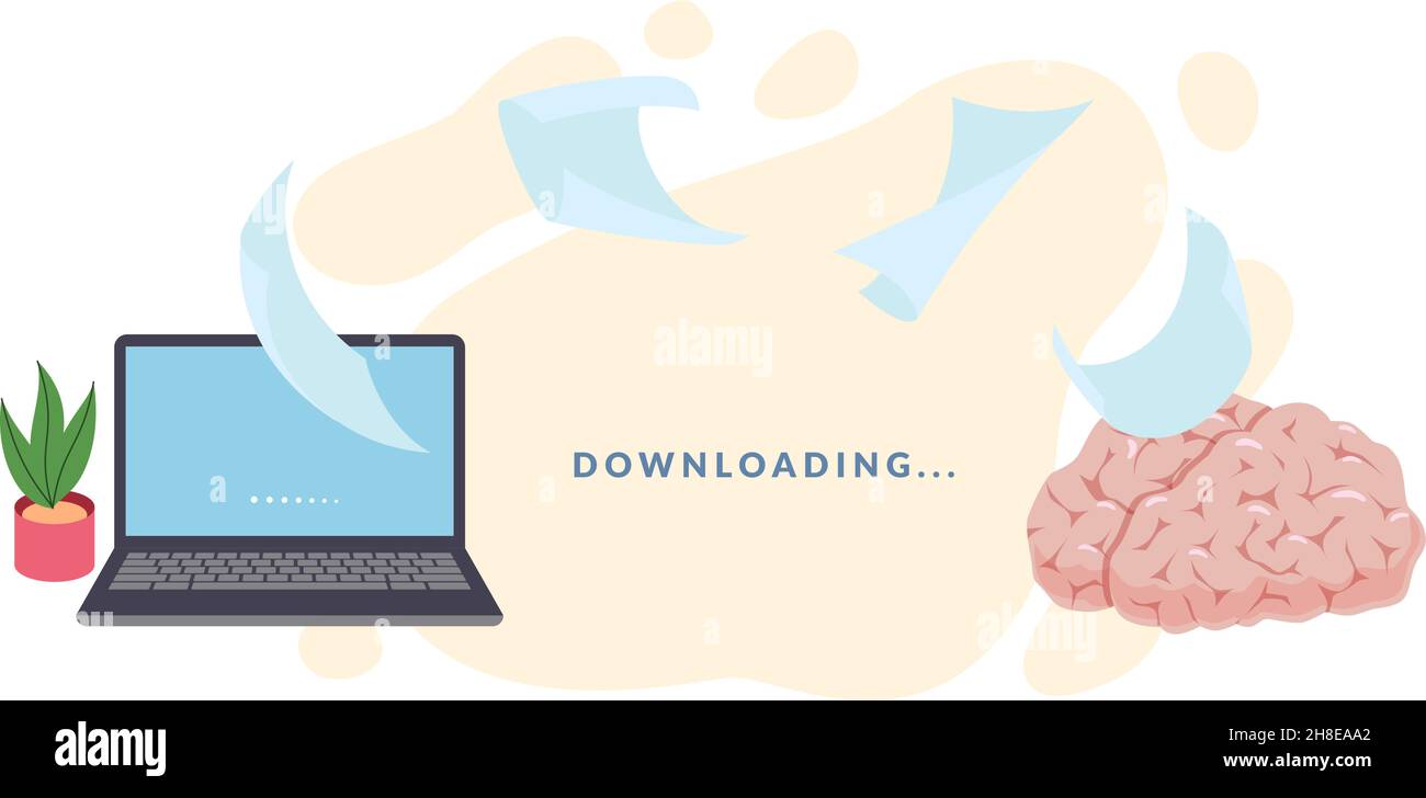 Downloading. Waiting update. Files upload from laptop to brain ...