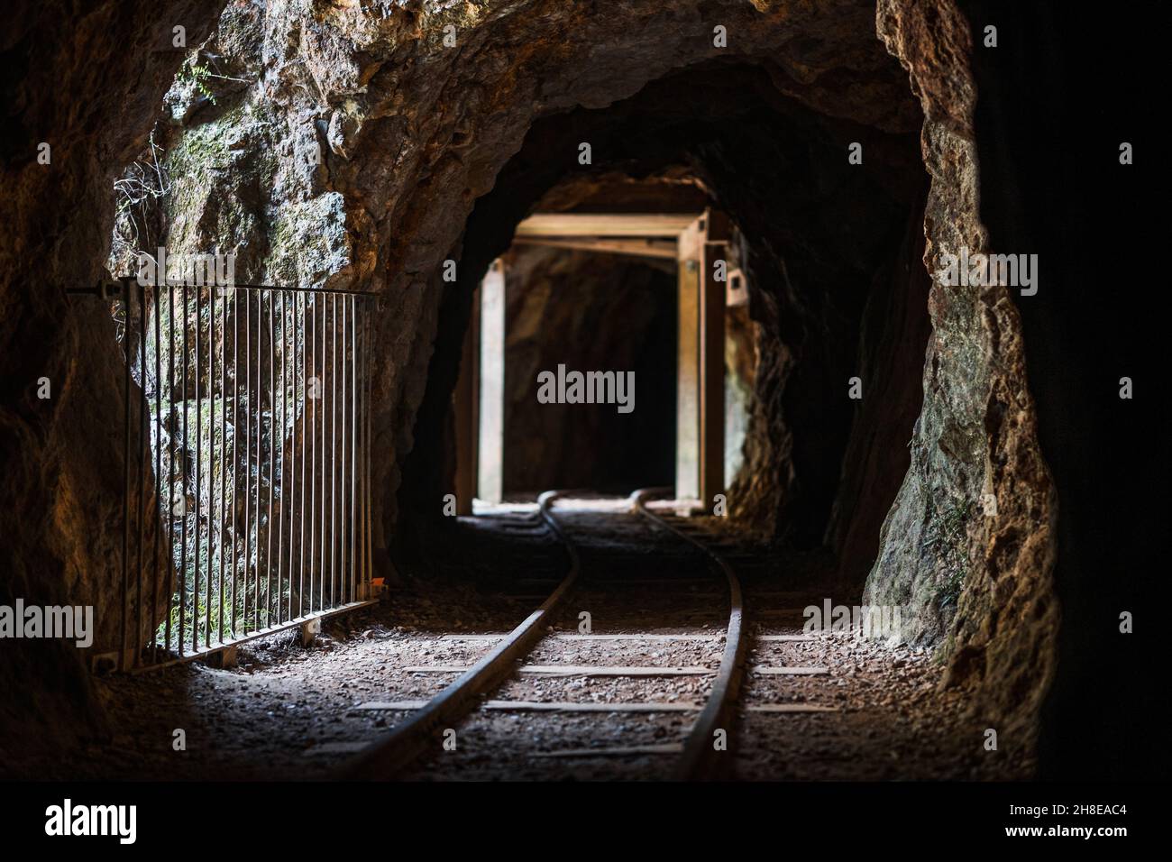 old mining tunnel, part of the Karangahake gorge walkways Stock Photo ...