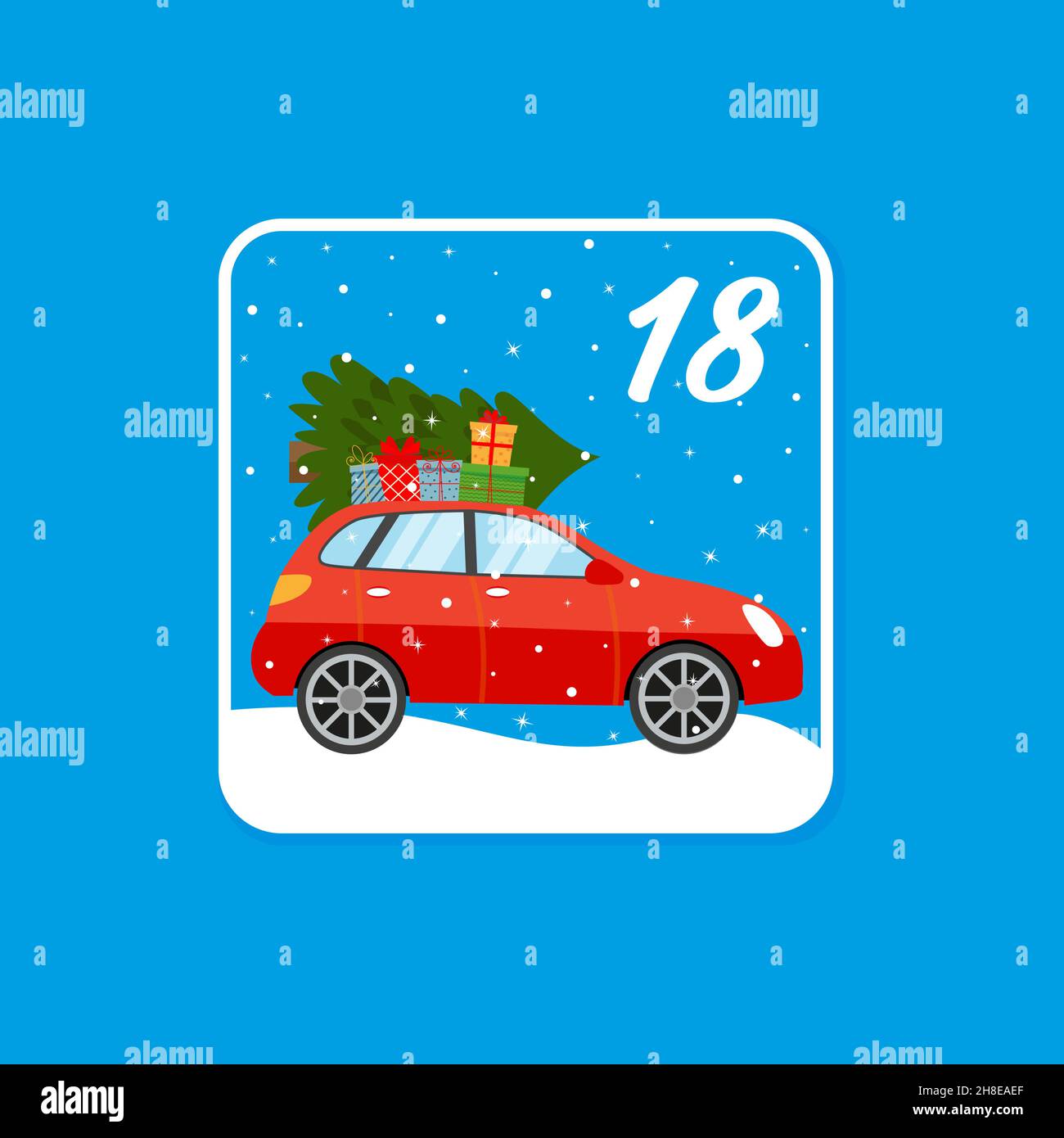 Advent calendar. Christmas holiday celebration cards for countdown EPS ...