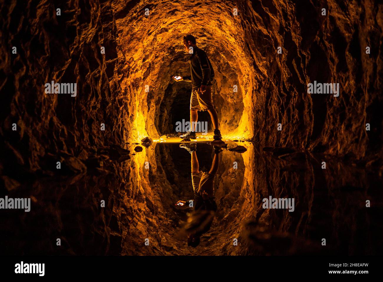 old mining tunnel, part of the Karangahake gorge walkways Stock Photo ...