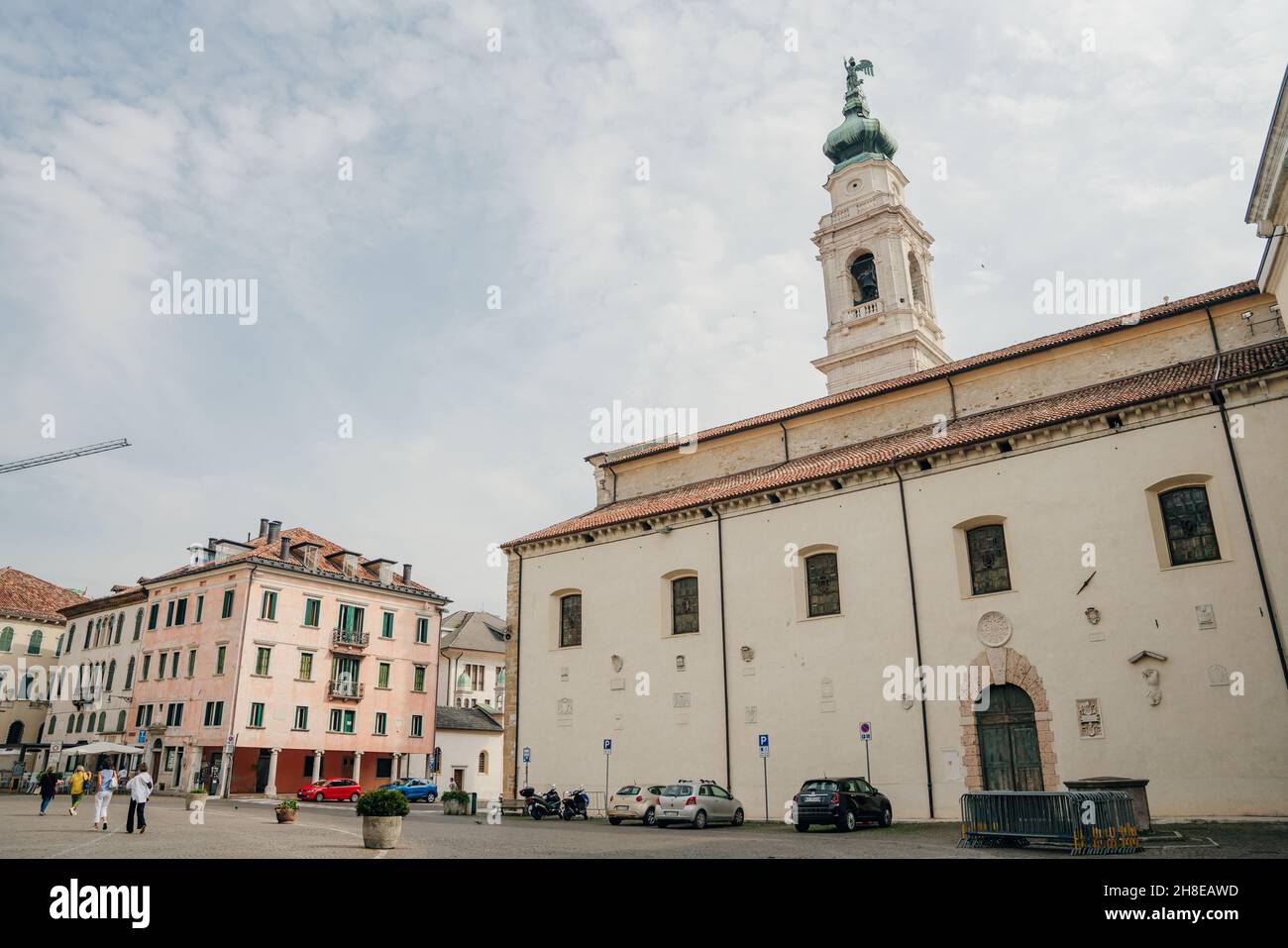 houses of beautiful Belluno town in Veneto province, northern Italy ...