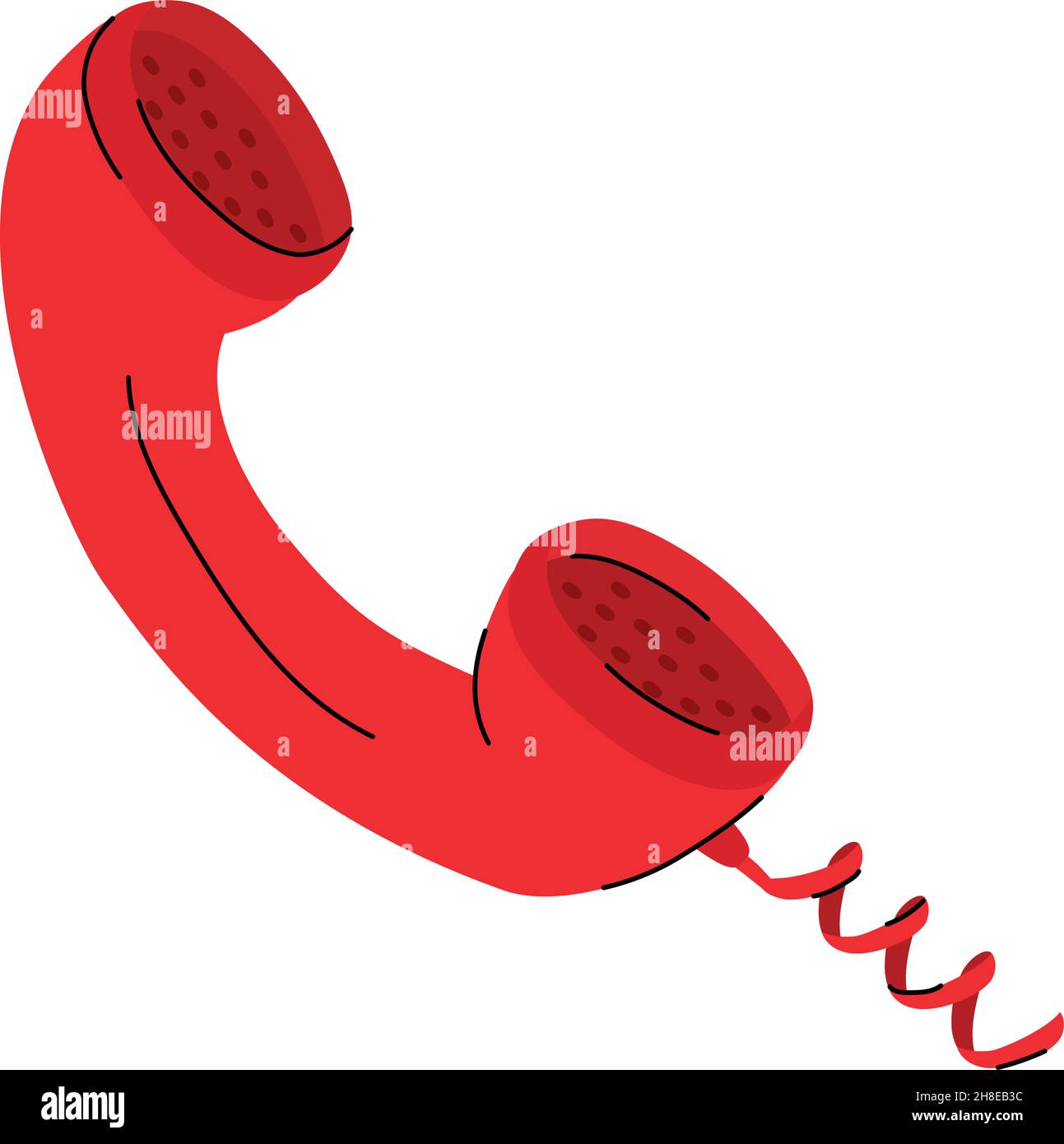 red telephone handset on white background Stock Vector Image & Art - Alamy
