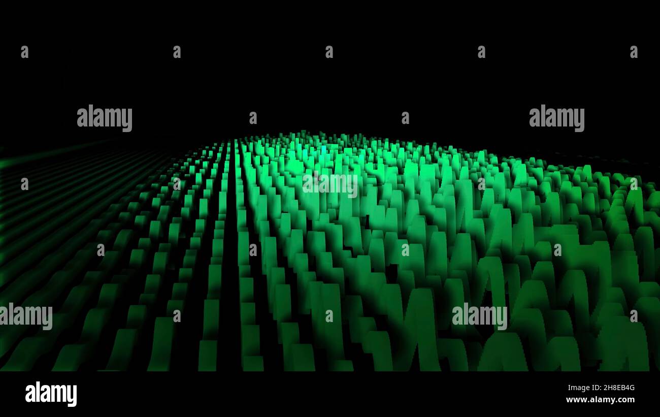 Abstract animation of color pulsating lines on black background ...