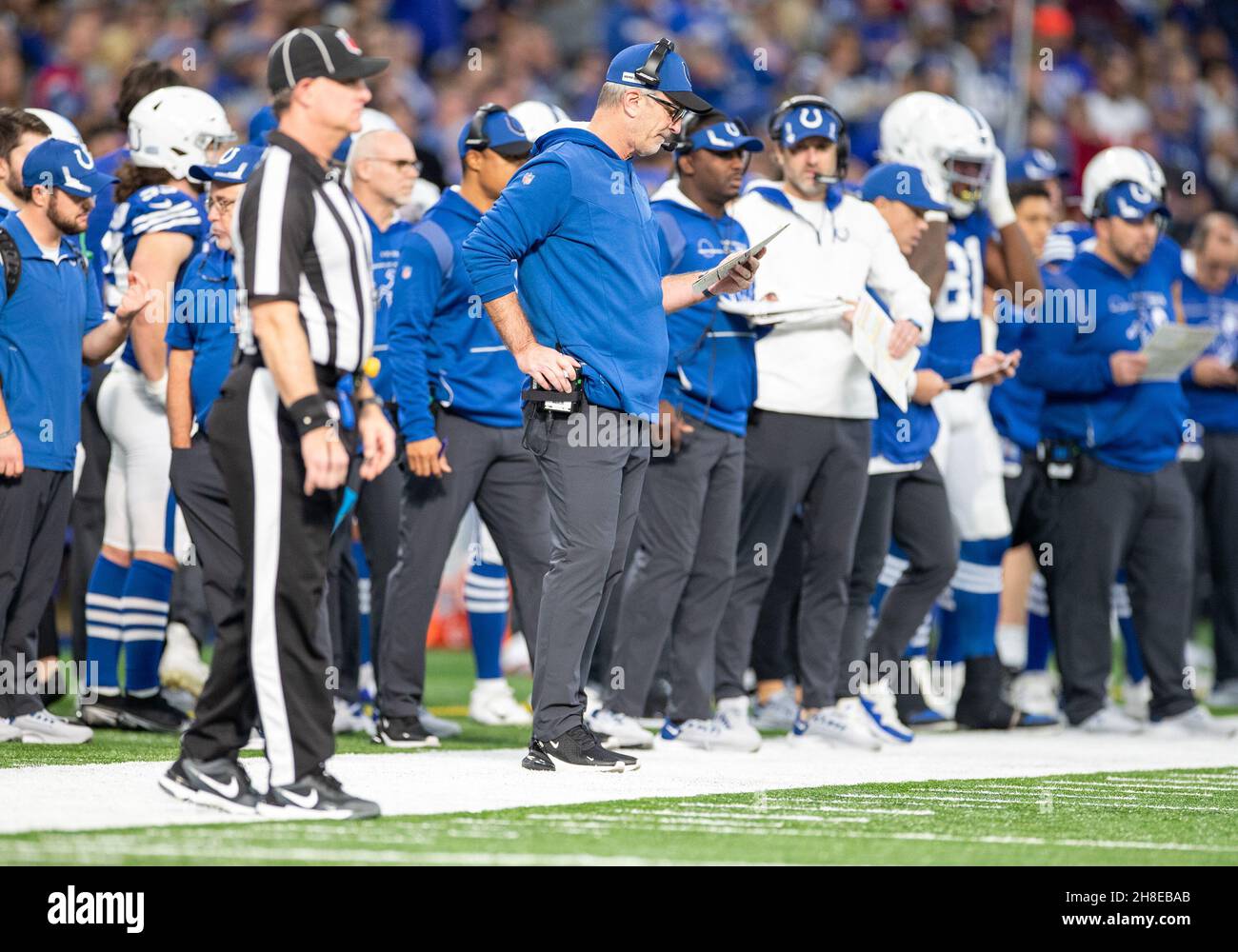 November 28, 2021: Indianapolis Colts head coach Frank Reich calls the ...
