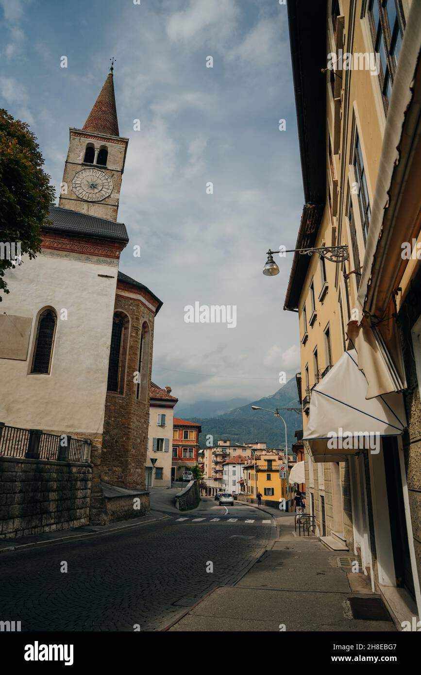 houses of beautiful Belluno town in Veneto province, northern Italy ...