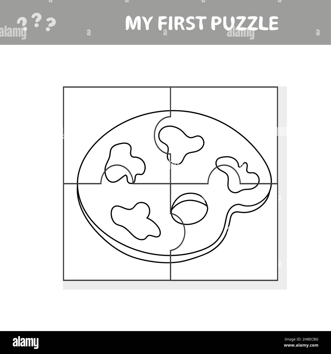 Jigsaw puzzle, education game for children, Art palette. My first ...