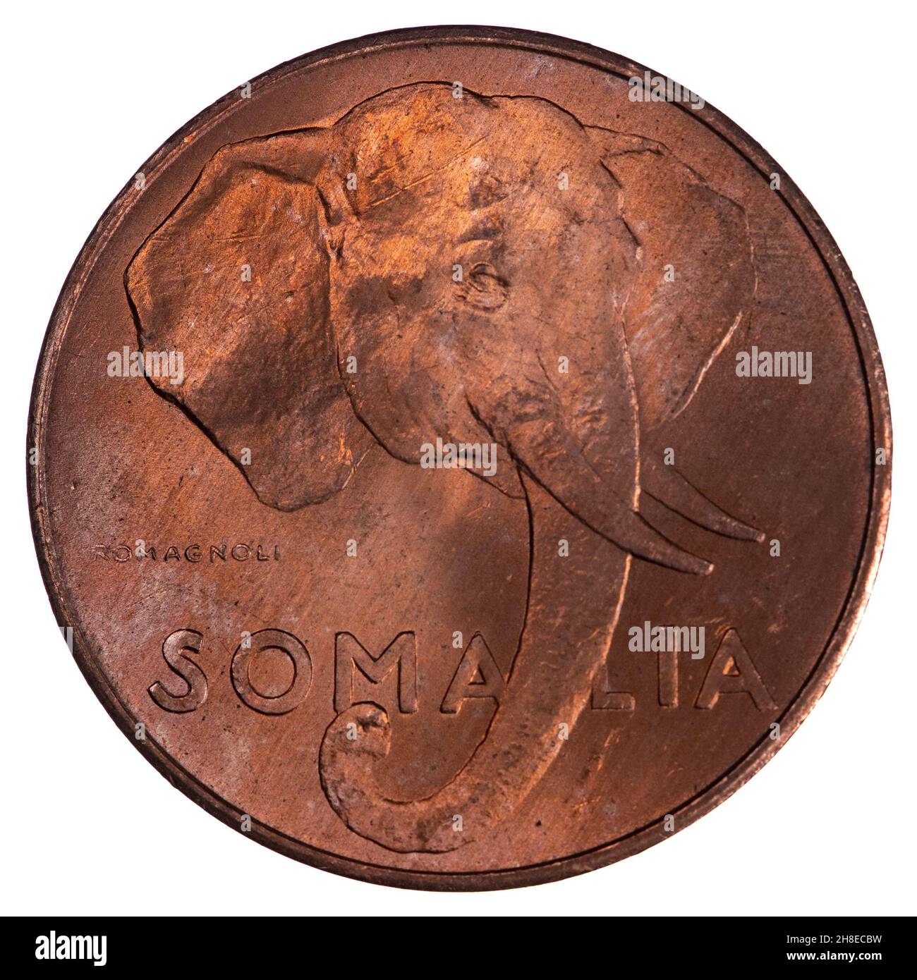 Bronze 1950 Vintage Elephant Head Centesimi Coin From Somalia during ...