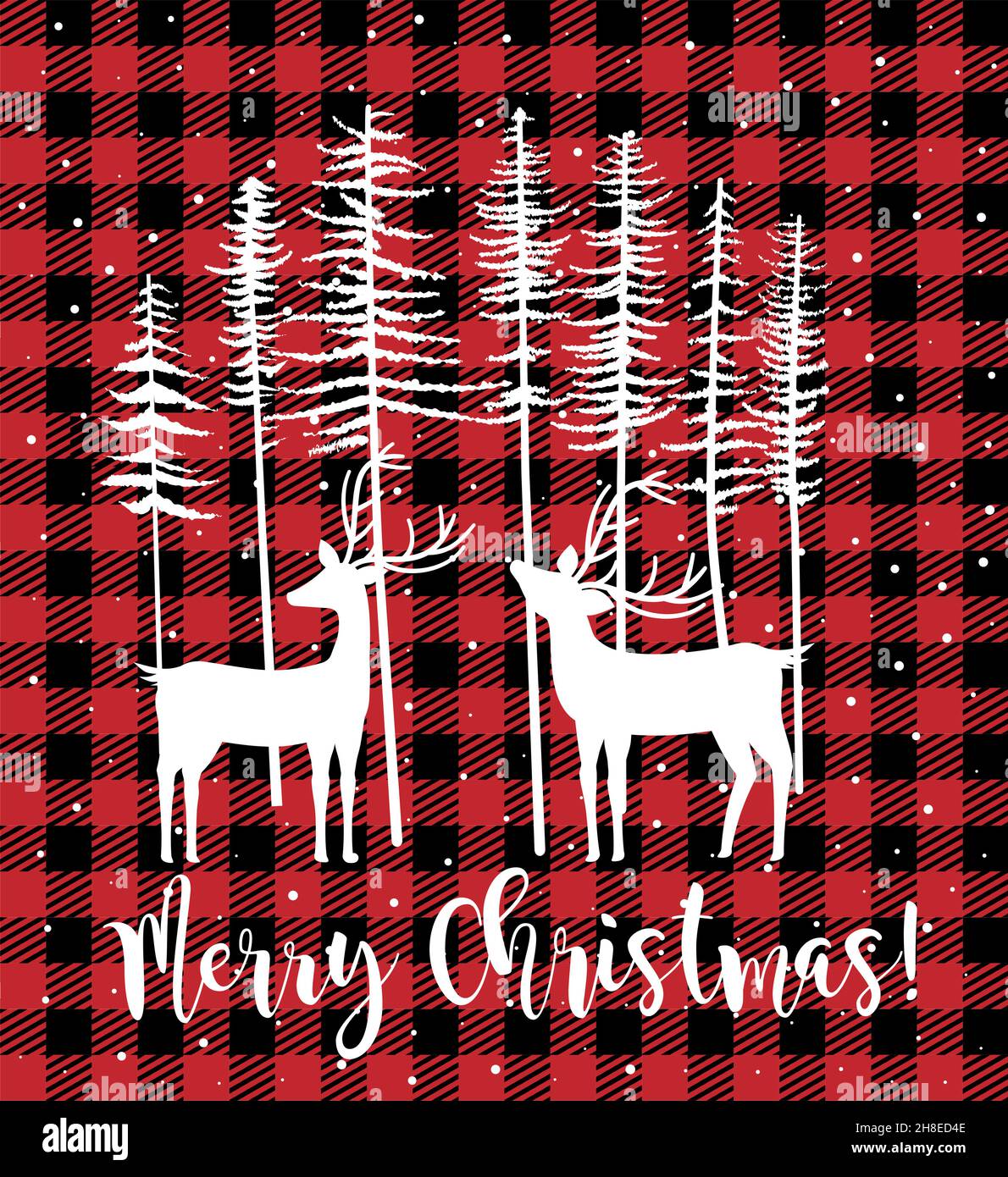 Christmas and New Year pattern at Buffalo Plaid. Festive background for ...