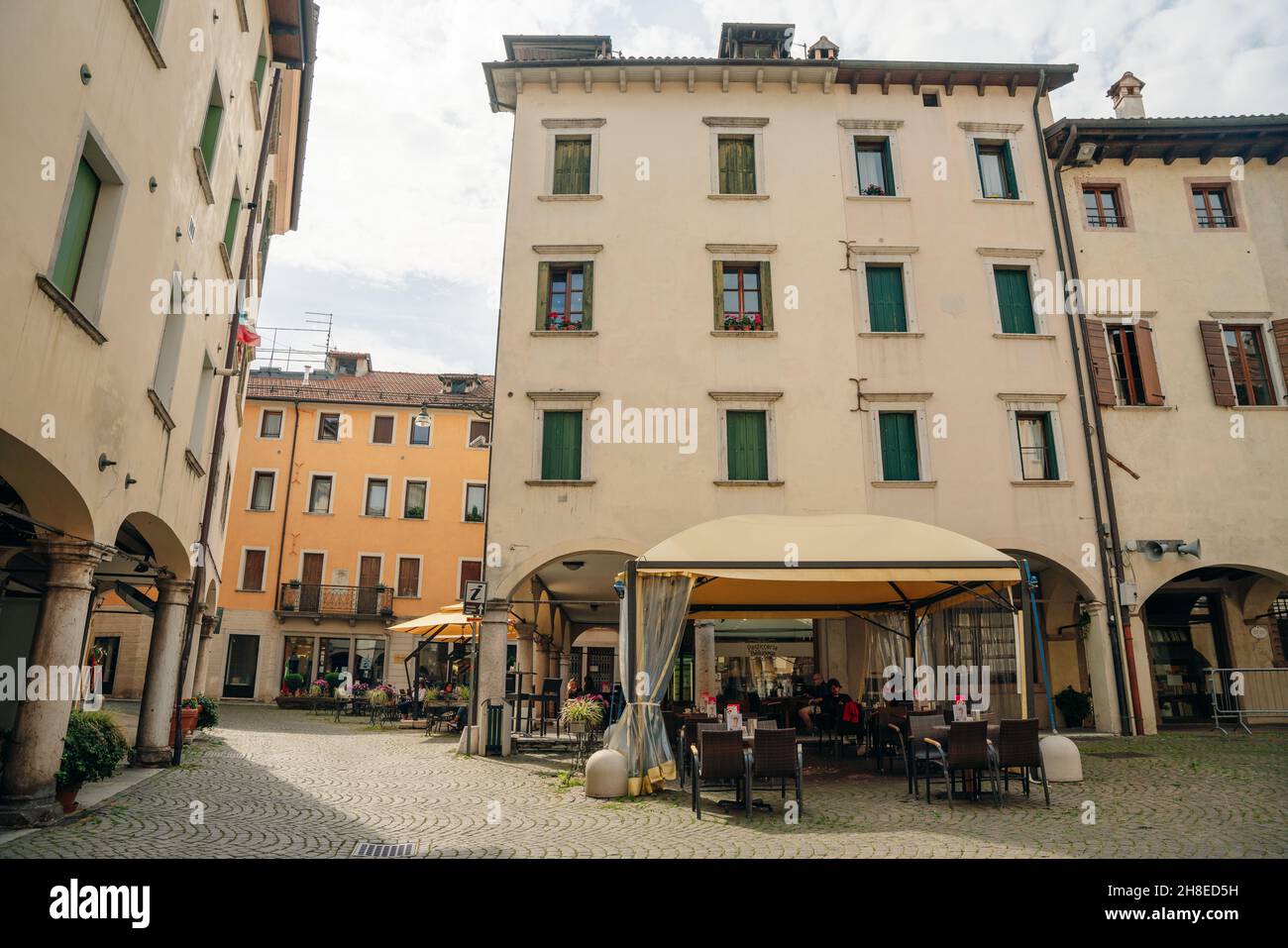 houses of beautiful Belluno town in Veneto province, northern Italy ...