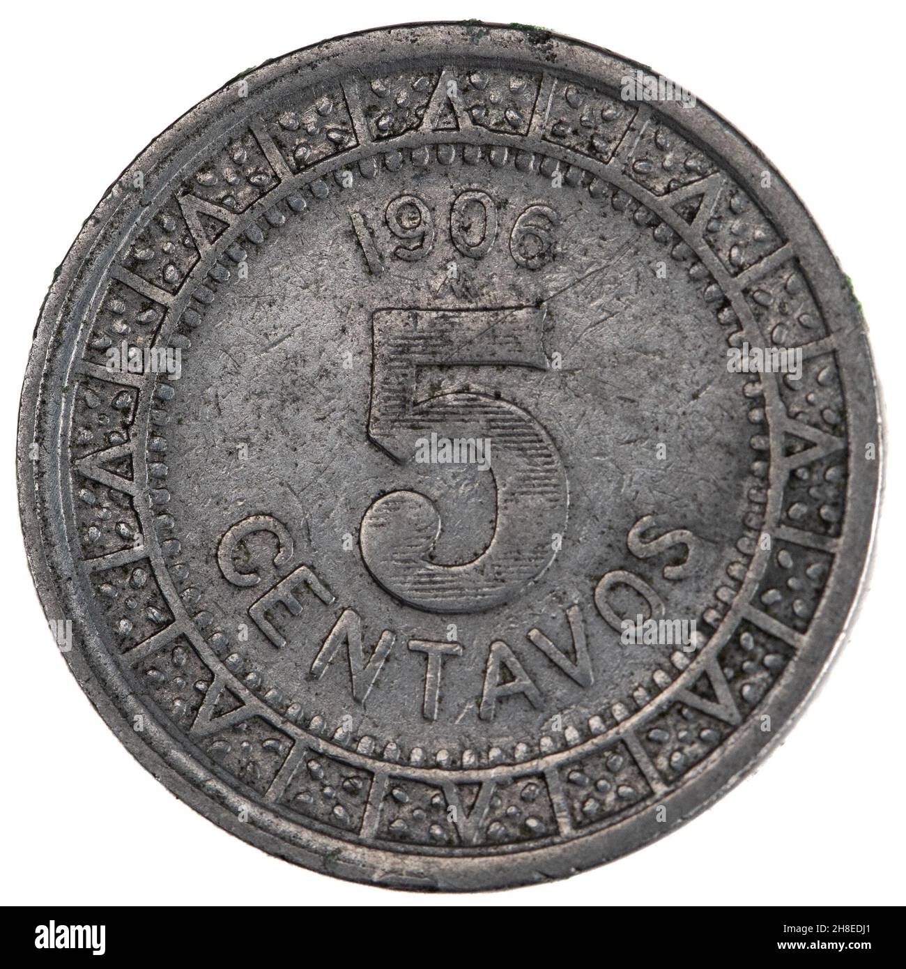 Antique Mexico 1906 Five Centavos Copper Nickel Coin Stock Photo - Alamy