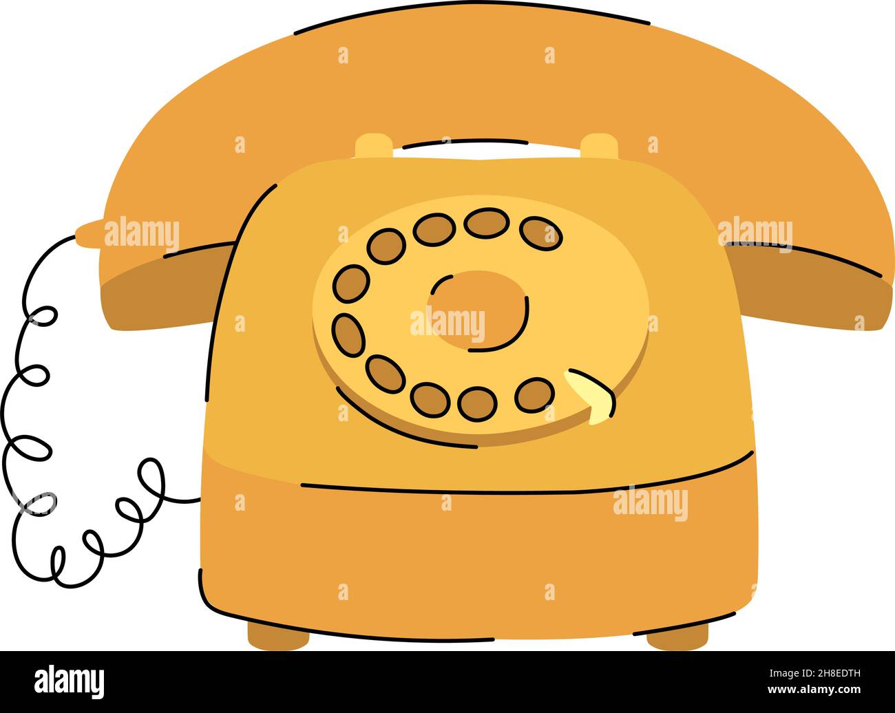 Old telephone on yellow Stock Vector Images - Alamy