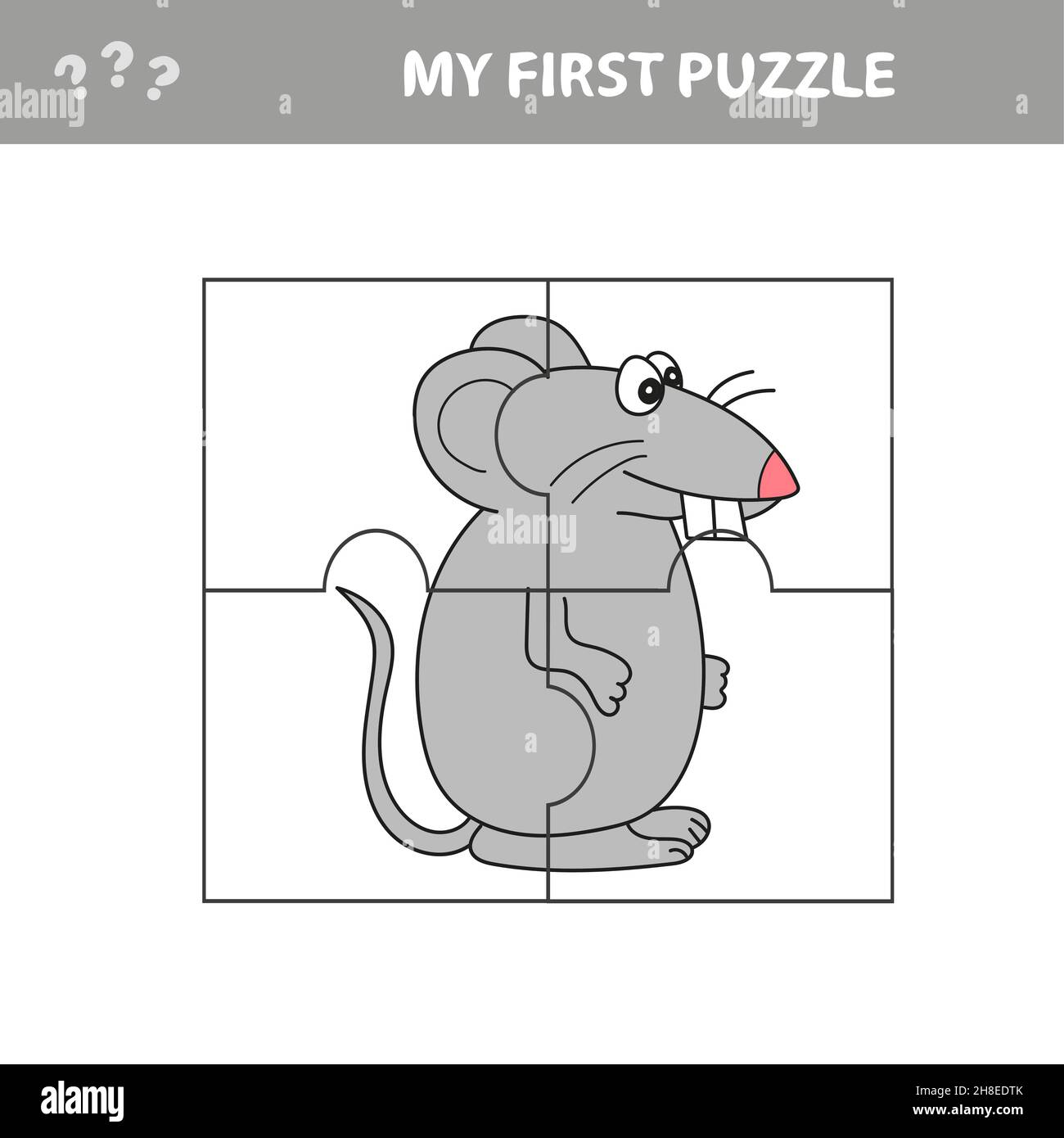 Education paper game for children, Mouse, Rat. My first puzzle for kids ...