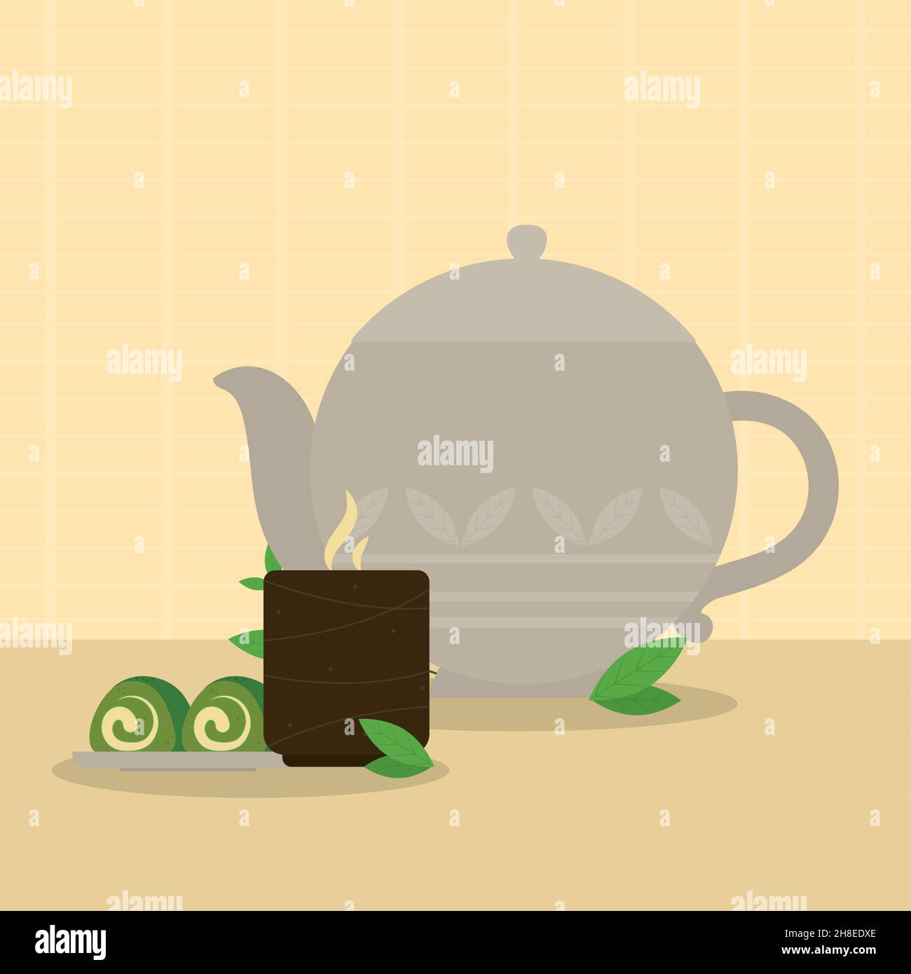 Powdered green matcha tea Stock Vector Images - Alamy