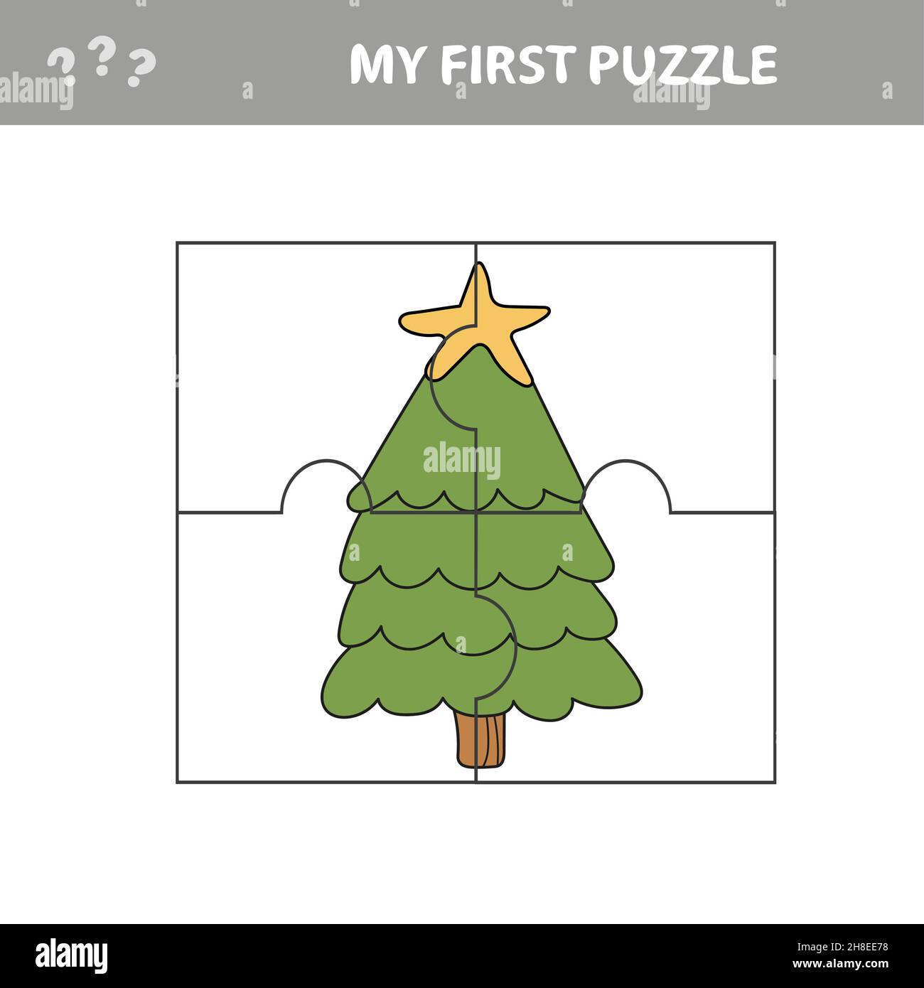 JIgsaw Puzzle Pieces - Christmas Tree Design. My first puzzle - game ...