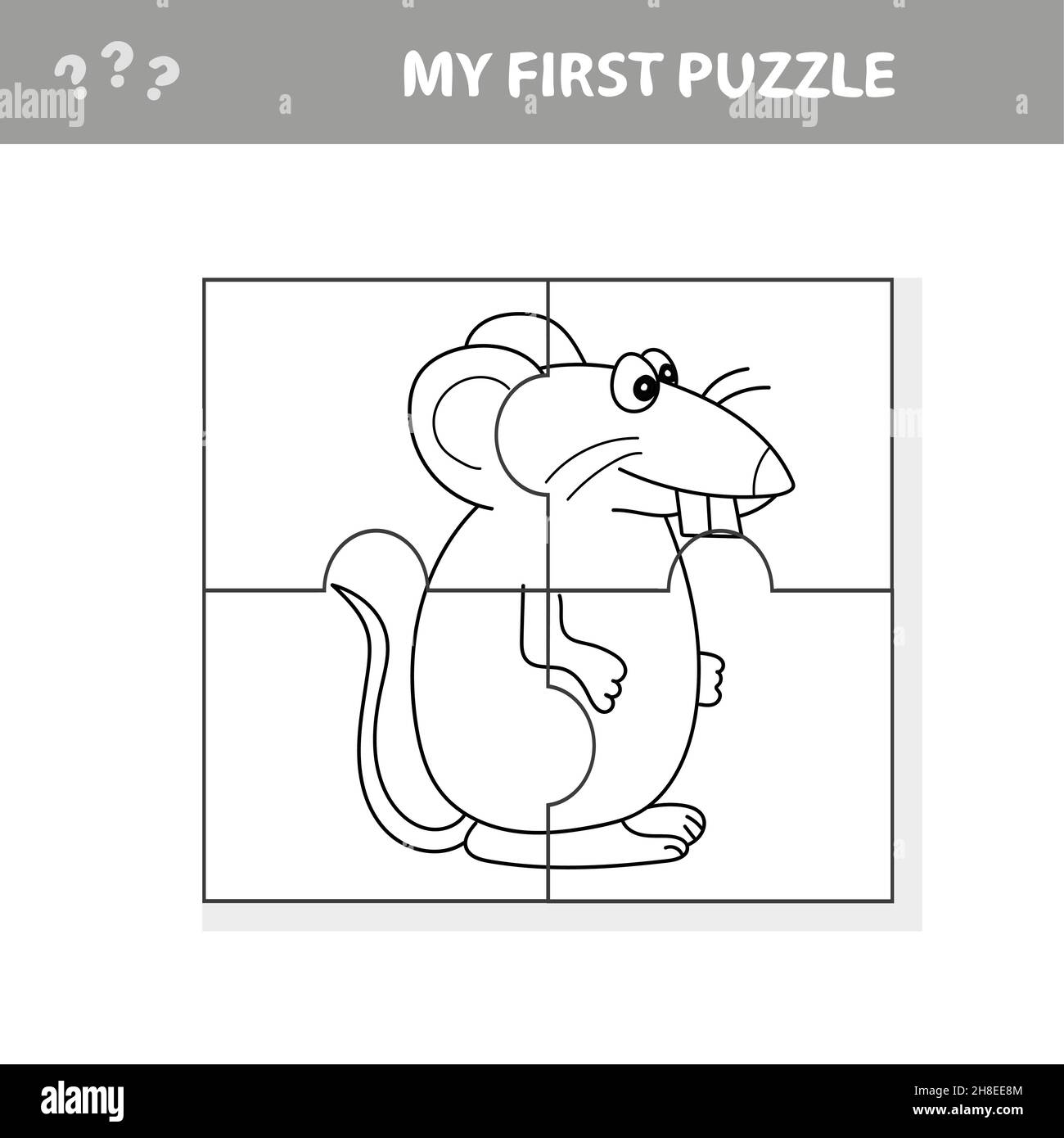 Education paper game for children, Mouse, Rat. My first puzzle for kids ...