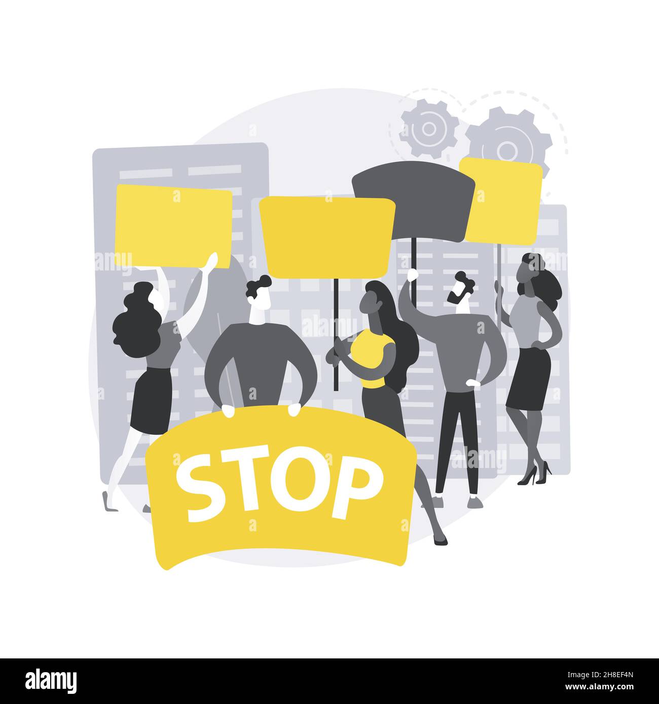 Mass protest abstract concept vector illustration Stock Vector Image ...