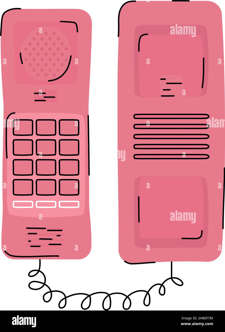 pink trimline telephone icon on white background Stock Vector Image ...