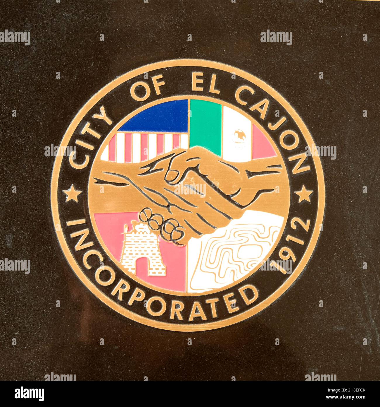 El Cajon, California city seal in color; adopted 1962 recognizing the ...