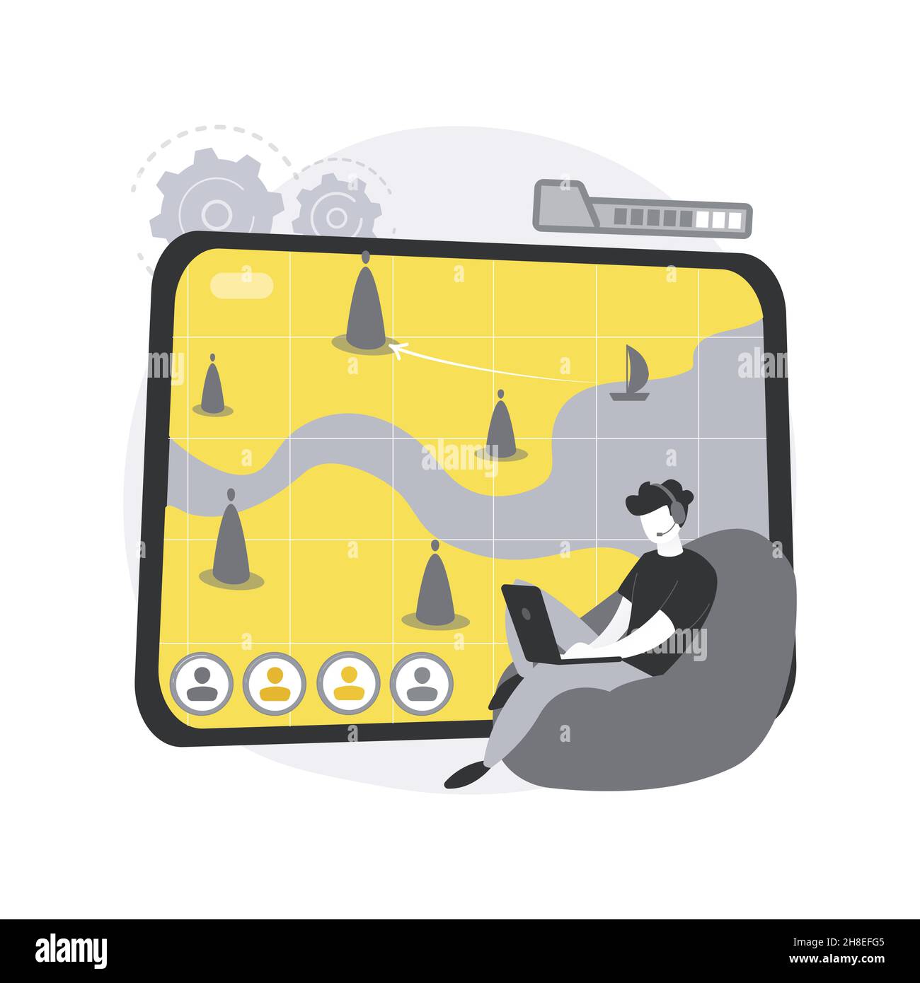 Strategy online games abstract concept vector illustration Stock Vector ...