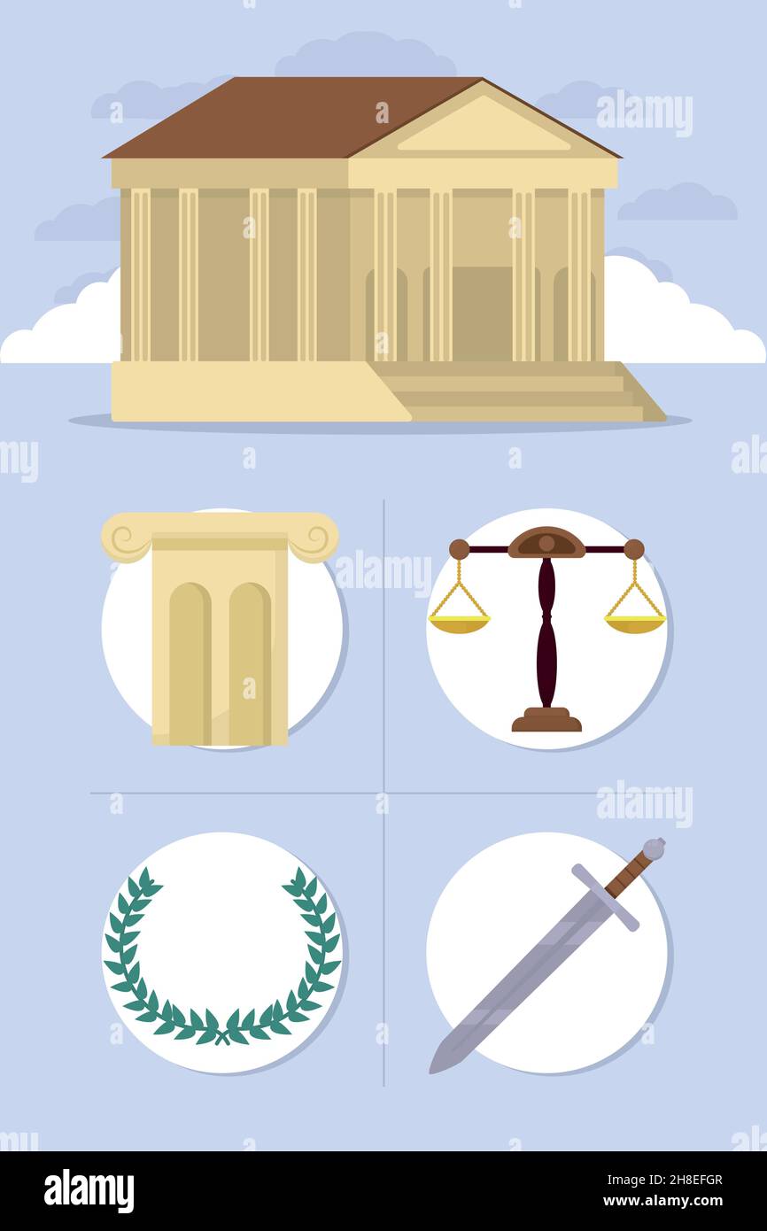 justice icon set on purple background Stock Vector Image & Art - Alamy
