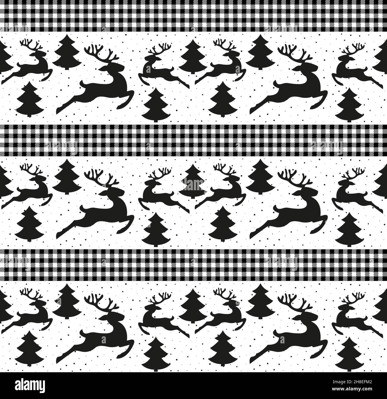 Christmas and New Year pattern at Buffalo Plaid. Festive background for ...