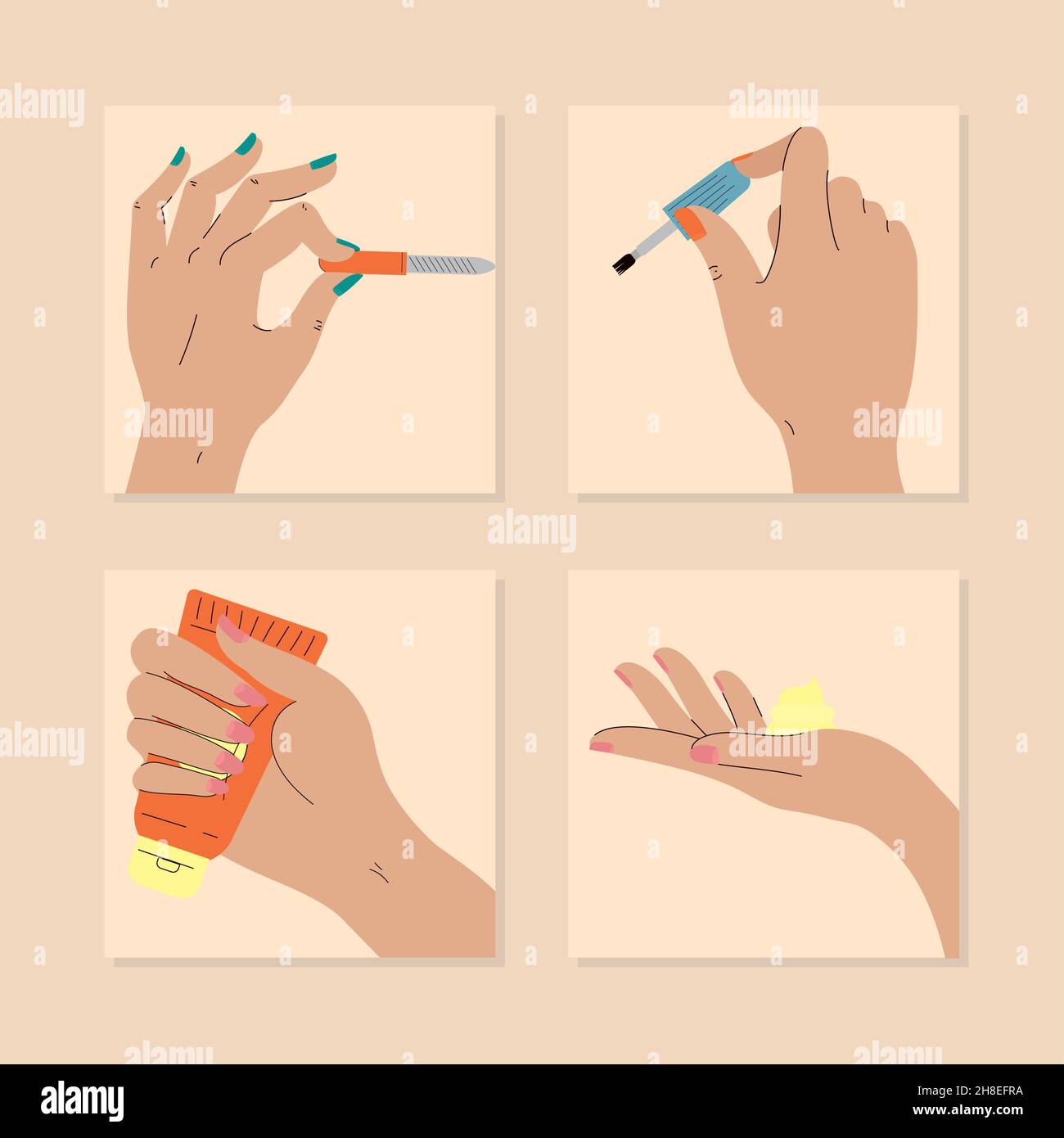 manicured hands icon set design Stock Vector Image & Art - Alamy