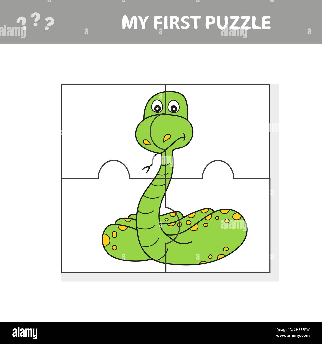 Cartoon Illustration of Educational Jigsaw Puzzle Activity for ...
