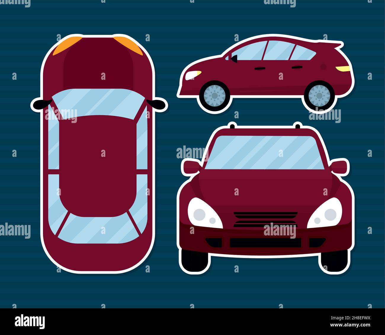 red car icon set design Stock Vector Image & Art - Alamy