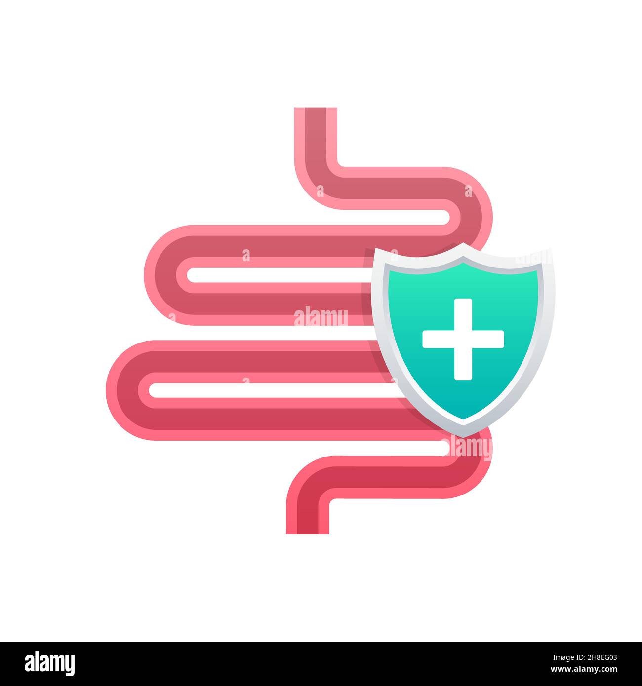 Stomach protection, Healthy protected intestine. Digestive system ...