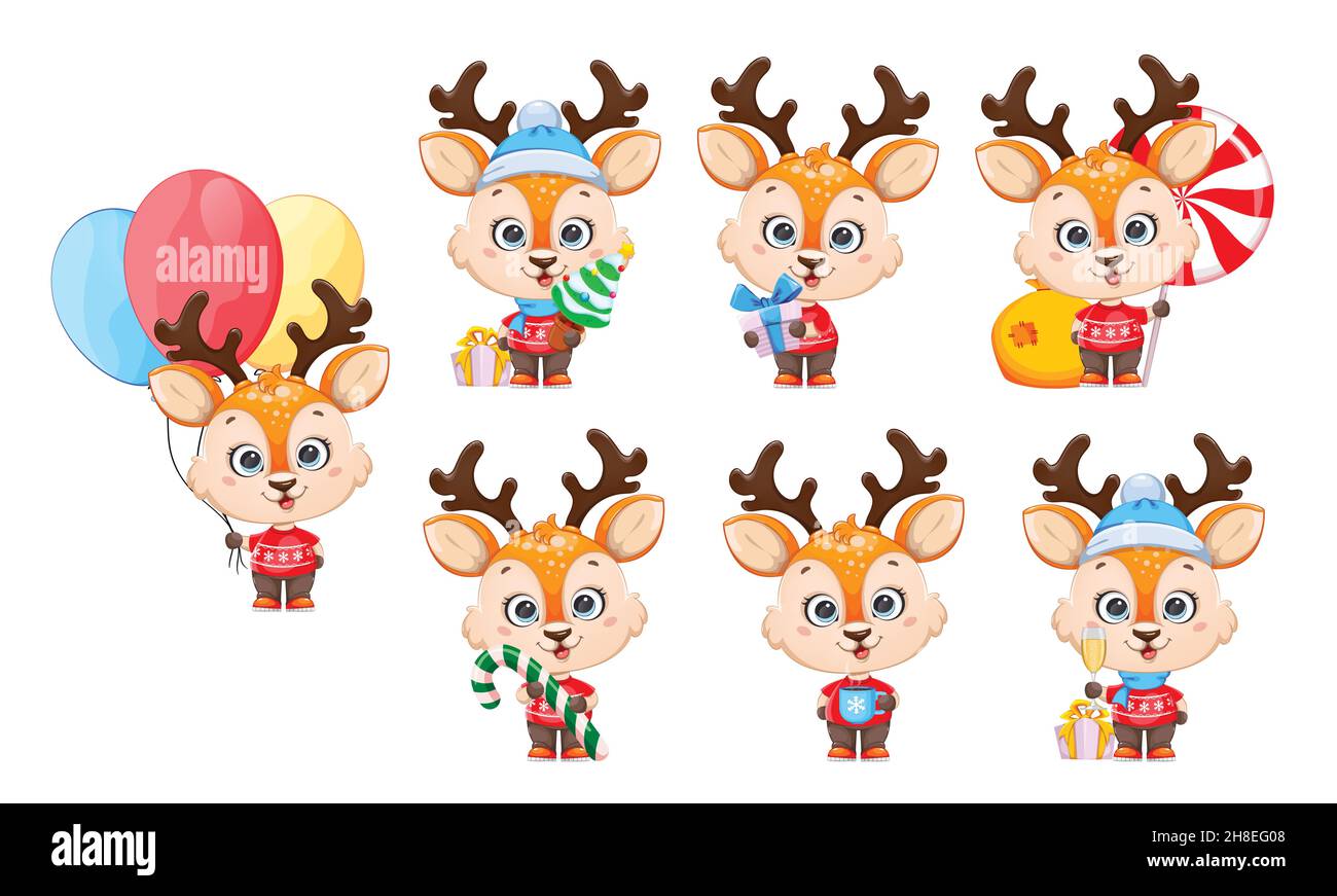 Cute Cartoon Baby Reindeer