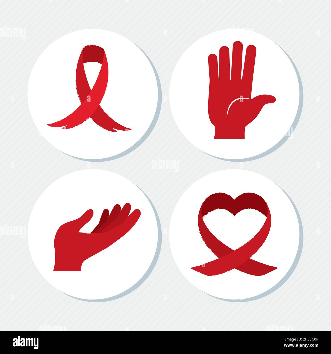 aids ribbons and hands icon set Stock Vector Image & Art - Alamy