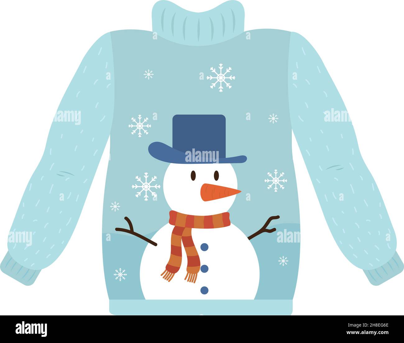ugly christmas sweater of snowman design Stock Vector Image & Art - Alamy