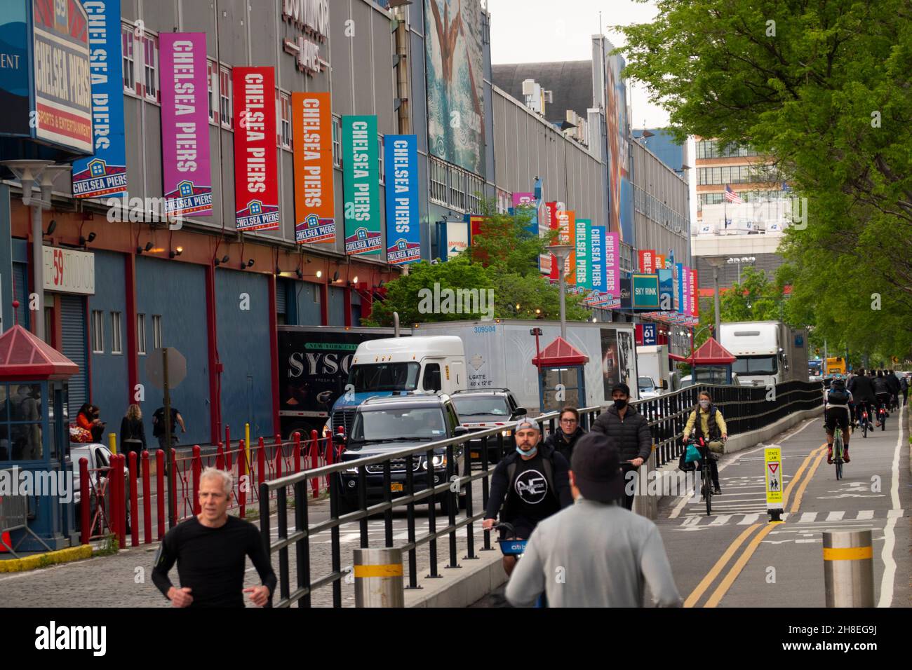 Bowlmor lanes at Chelsea Piers west side of Manhattan NYC Stock Photo ...