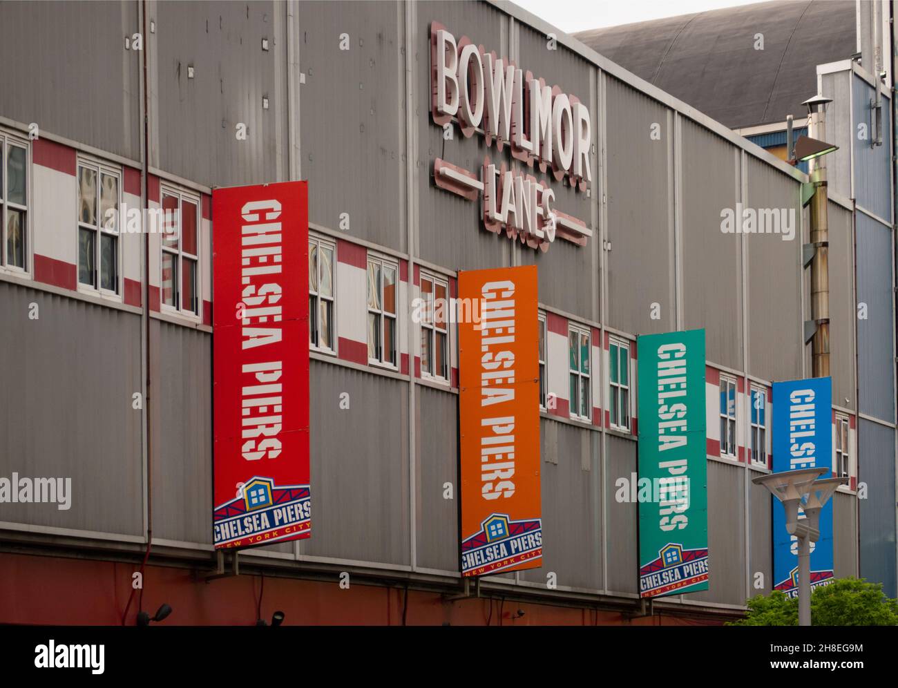 Bowlmor lanes at Chelsea Piers west side of Manhattan NYC Stock Photo ...