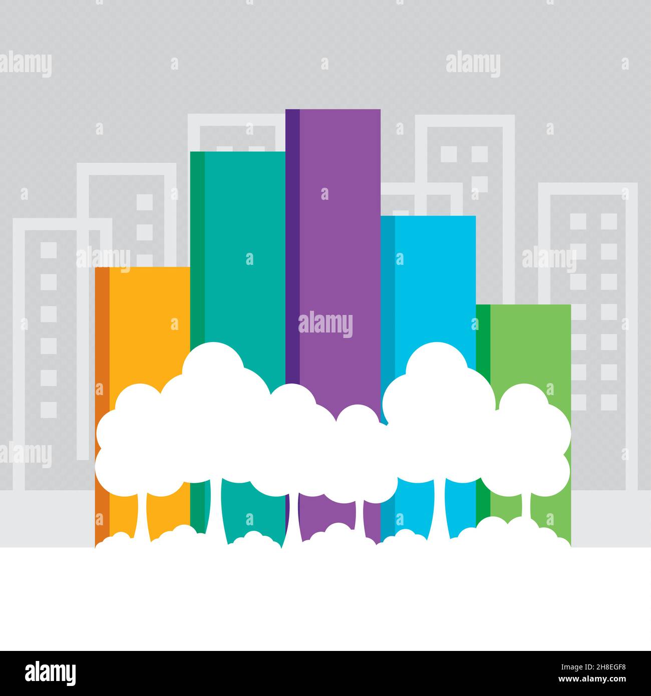 abstract and colorful cityscape illustration Stock Vector Image & Art ...