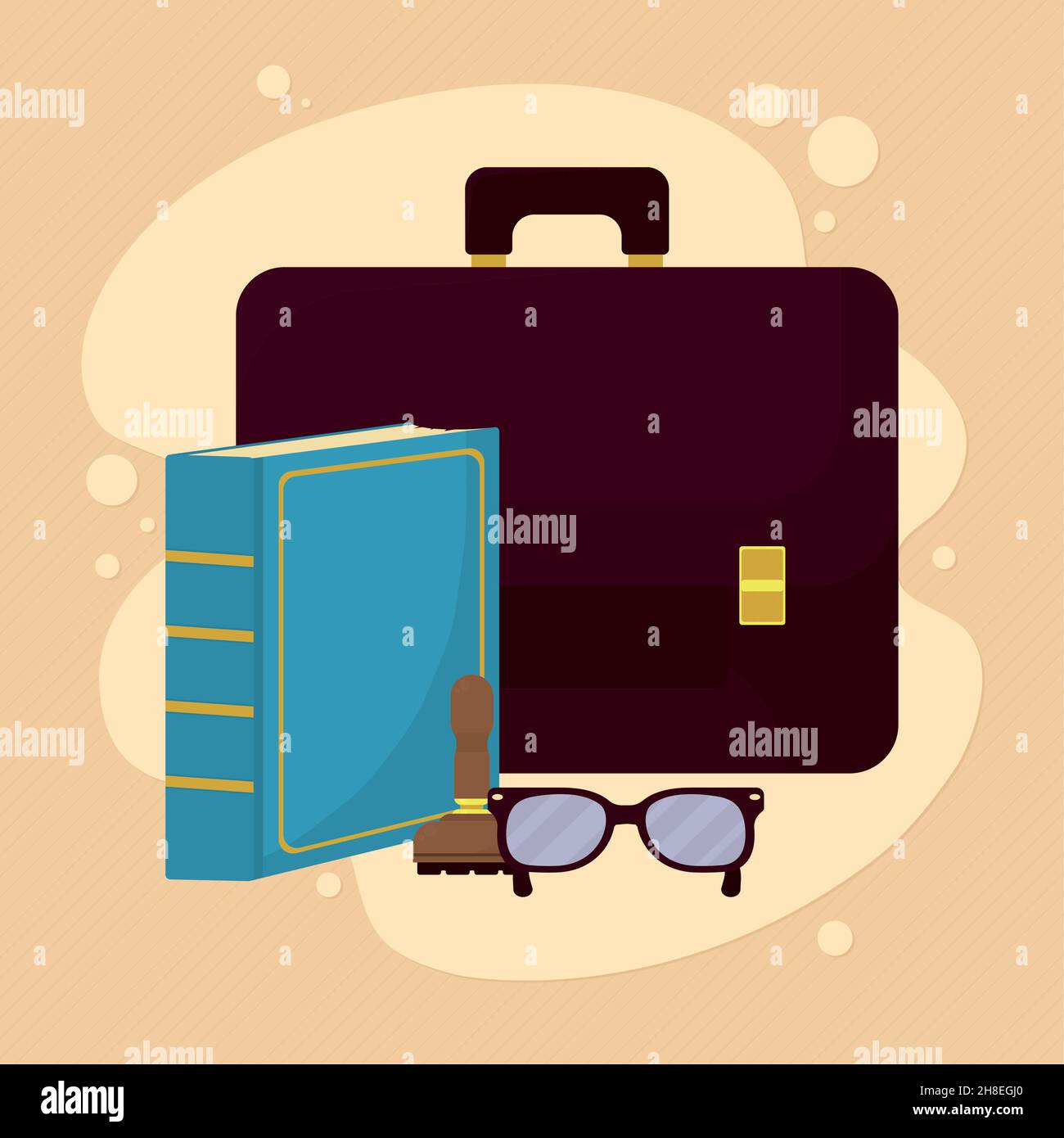 business illustration with briefcase and book Stock Vector Image & Art ...