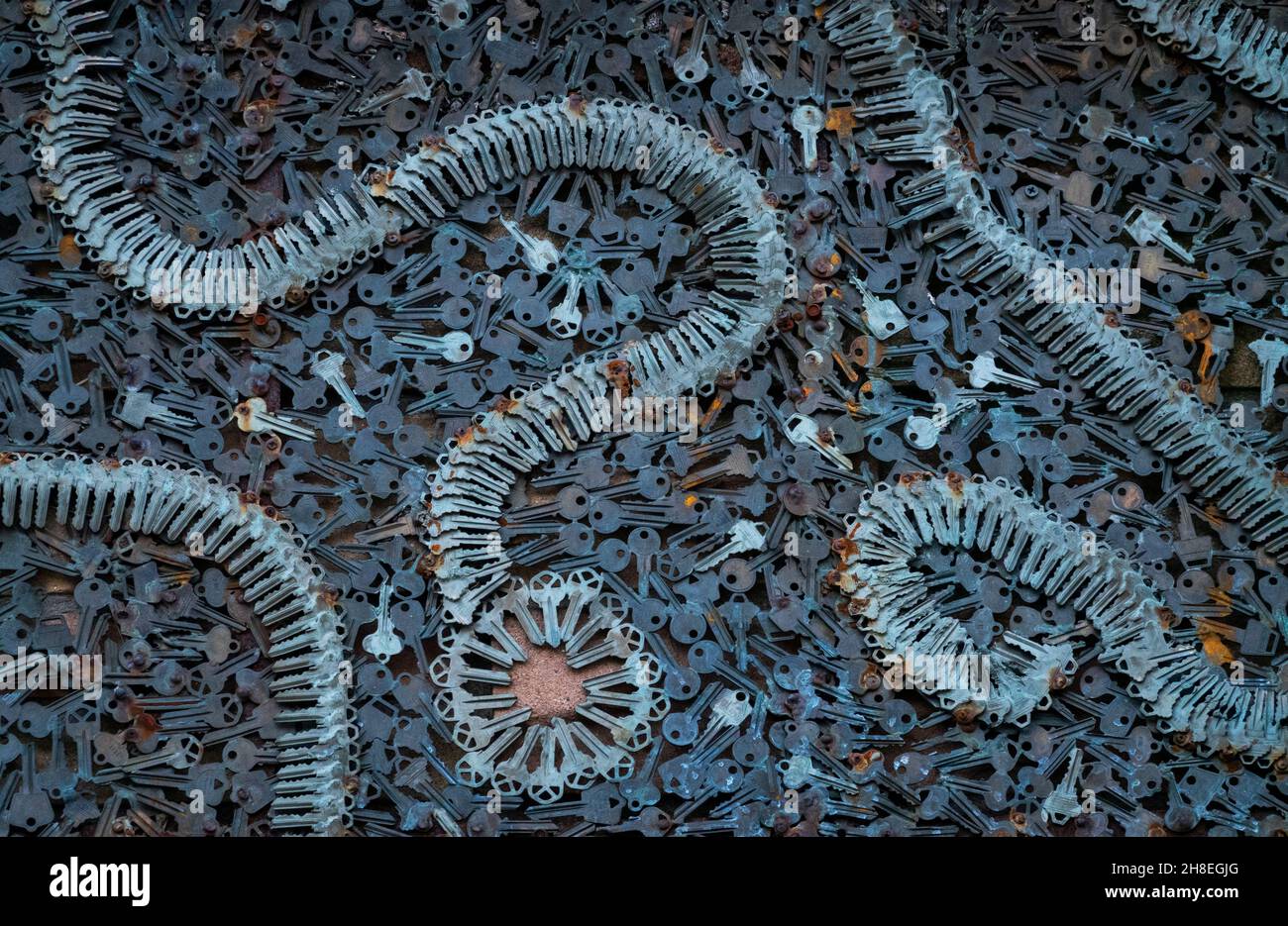 artwork made with recycled keys at Greenwich Village locksmiths in ...