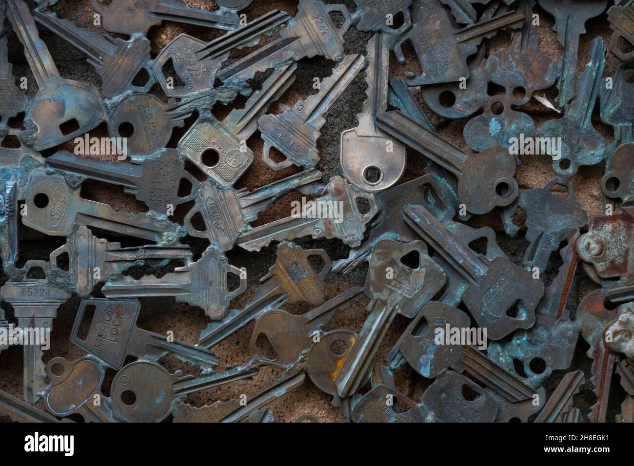 artwork made with recycled keys at Greenwich Village locksmiths in ...