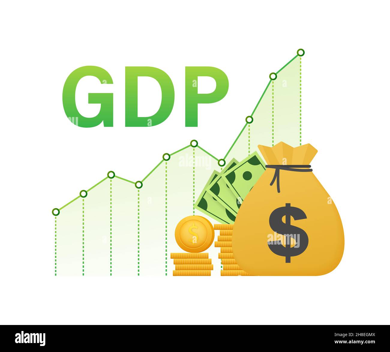Growth GDP. Gross domestic product. Government budget. Increment in ...