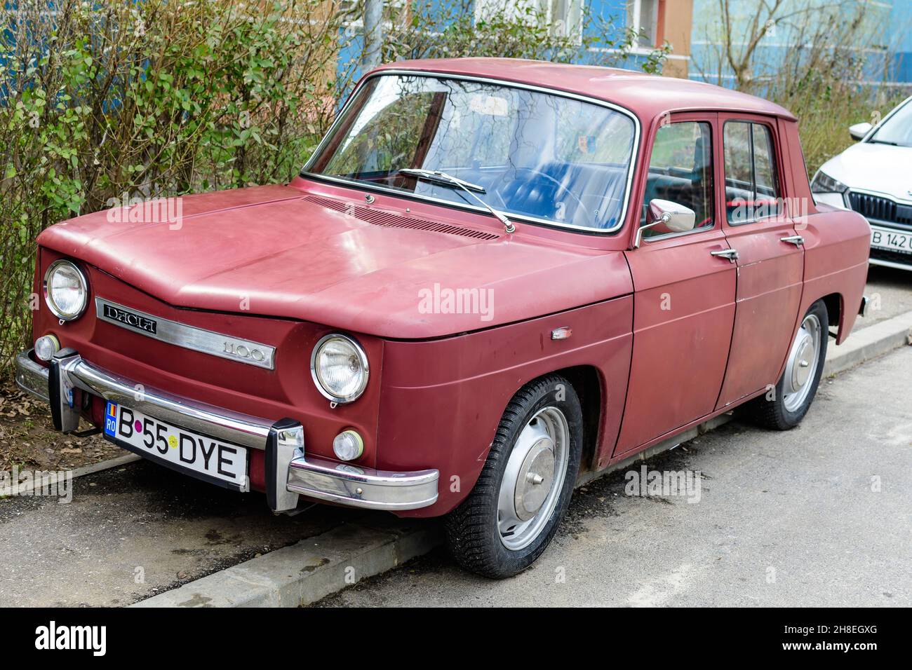 Bucharest, Romania, 19 March 2021 Old retro dark red Romanian Dacia ...