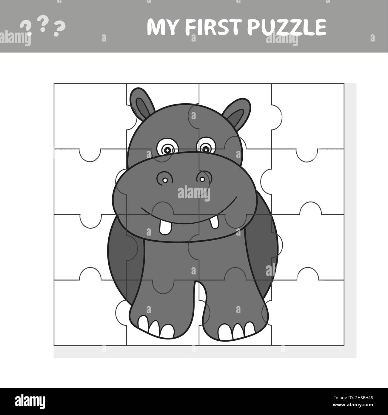 Cartoon vector illustration of education jigsaw puzzle game for ...