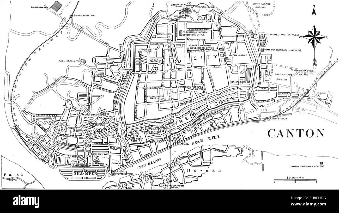 The US Navy's Dept of Navigation's 1920 map of "Canton Stock Photo - Alamy