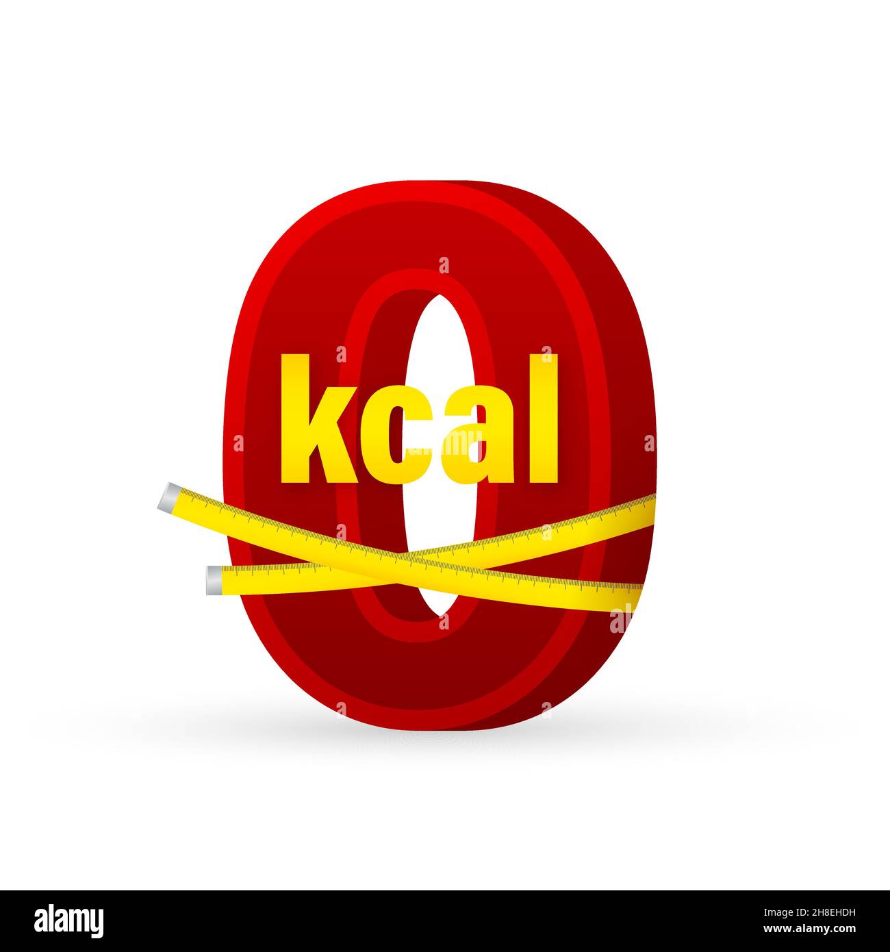 Kilocalorie emblem, kcal reduction. Zero calories diet program ...
