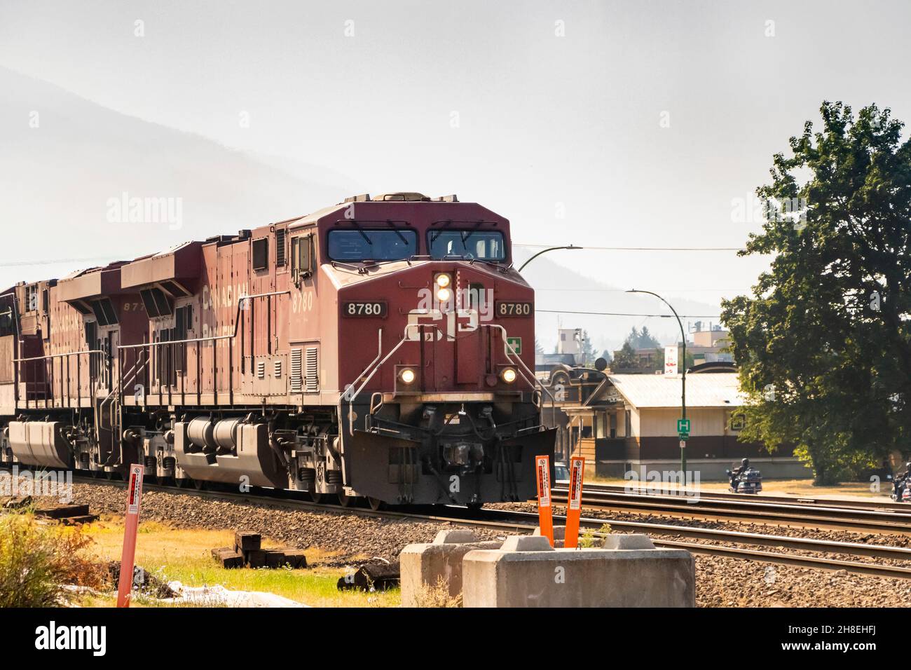 Canadian Pacific freight train power car Stock Photo - Alamy