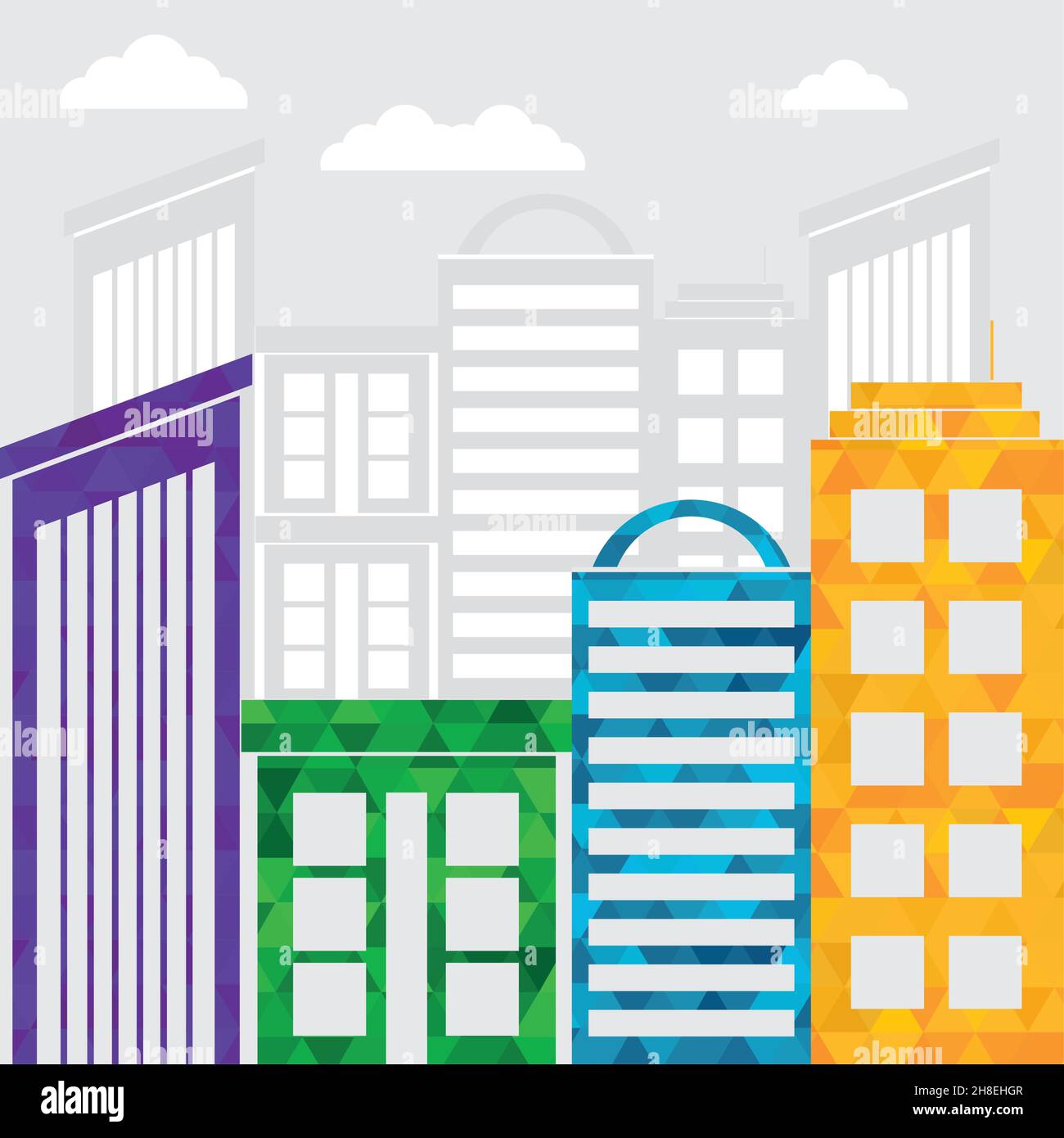 colorful city buildings illustration design Stock Vector Image & Art ...
